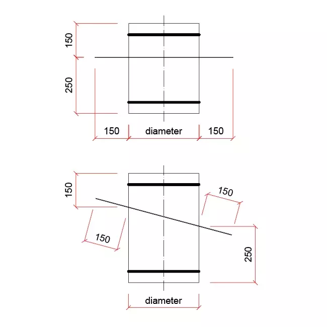 Placa adhesiva 45 grados Stream-Vent campana extractora diámetro 500 mm ...